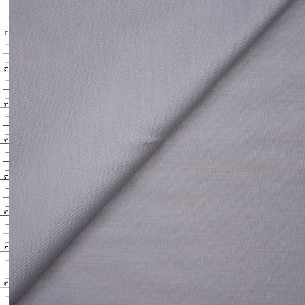 Cali Fabrics Light Grey Stretch Cotton Broadcloth Fabric by the Yard