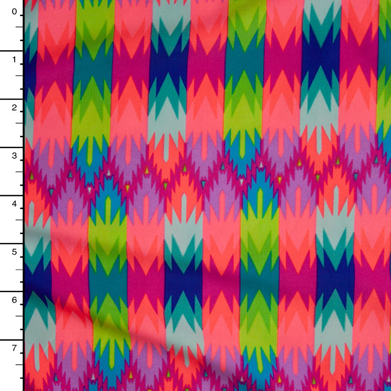 Cali Fabrics Neon Abstract Pattern Nylon/Lycra Fabric by the Yard