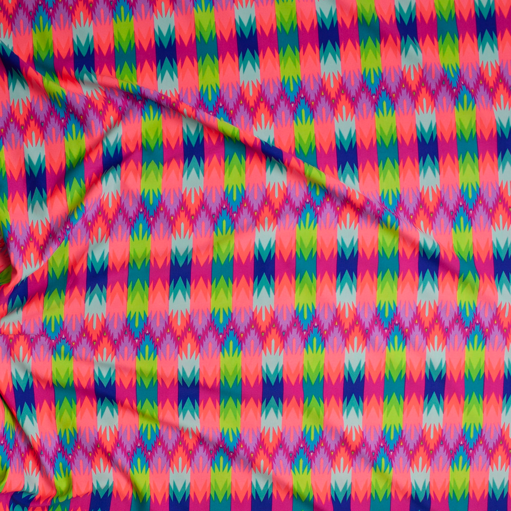 Cali Fabrics Neon Abstract Pattern Nylon/Lycra Fabric by the Yard