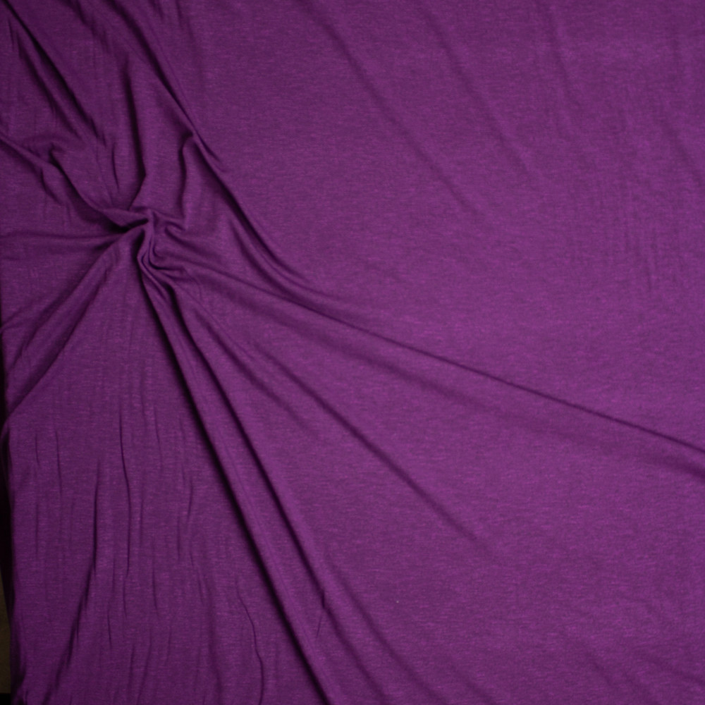 Cali Fabrics Deep Purple Stretch Modal Jersey Knit Fabric by the Yard
