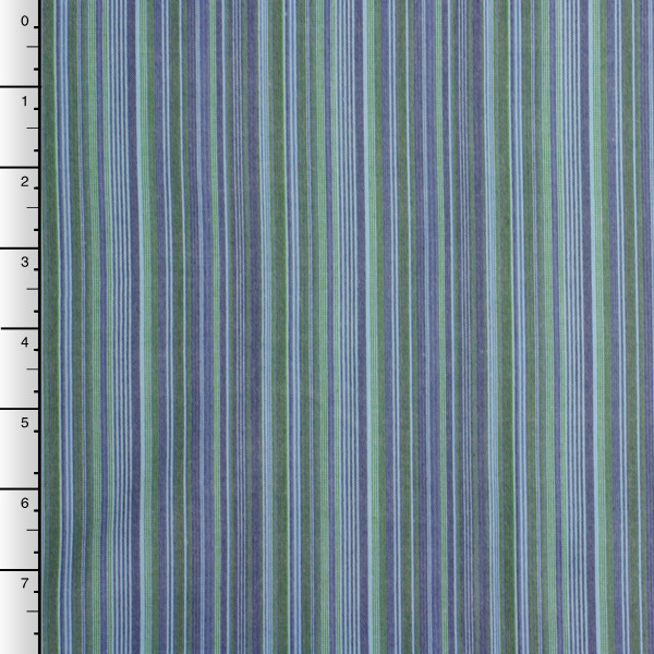 Cali Fabrics | Lime and Blue Barcode Striped Cotton