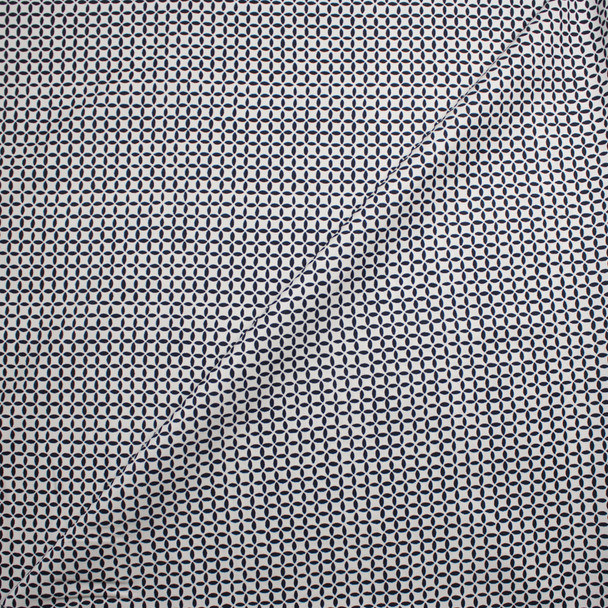 Cali Fabrics Black and White Geometric Cotton/Rayon Bengaline Fabric by ...