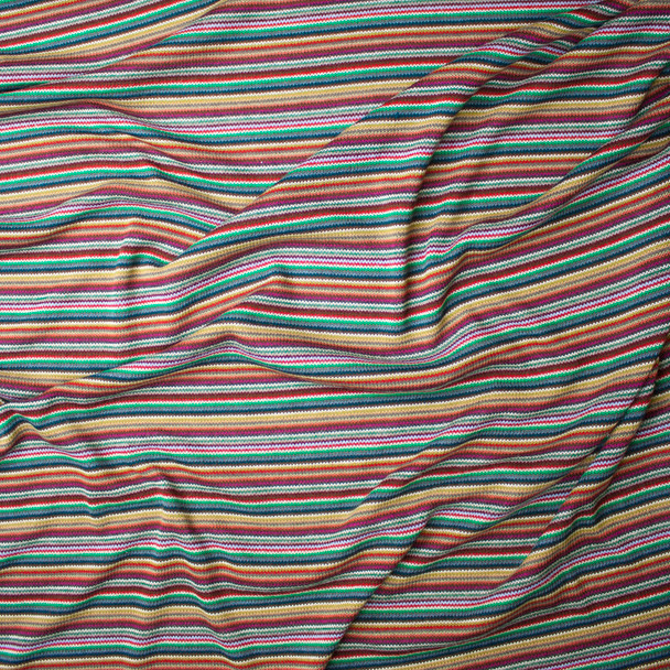 Cali Fabrics Multi Narrow Stripe Sweater Knit Fabric by the Yard