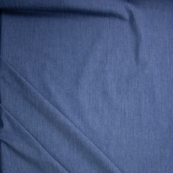 Cali Fabrics Medium Blue Stretch Designer Denim Fabric by the Yard