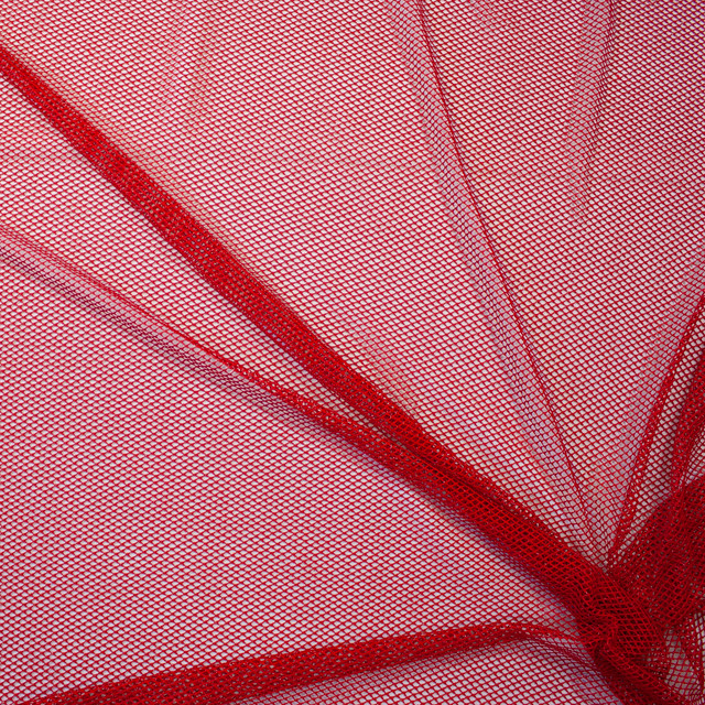 Cali Fabrics Metallic Silver on Red Fishnet Fabric by the Yard