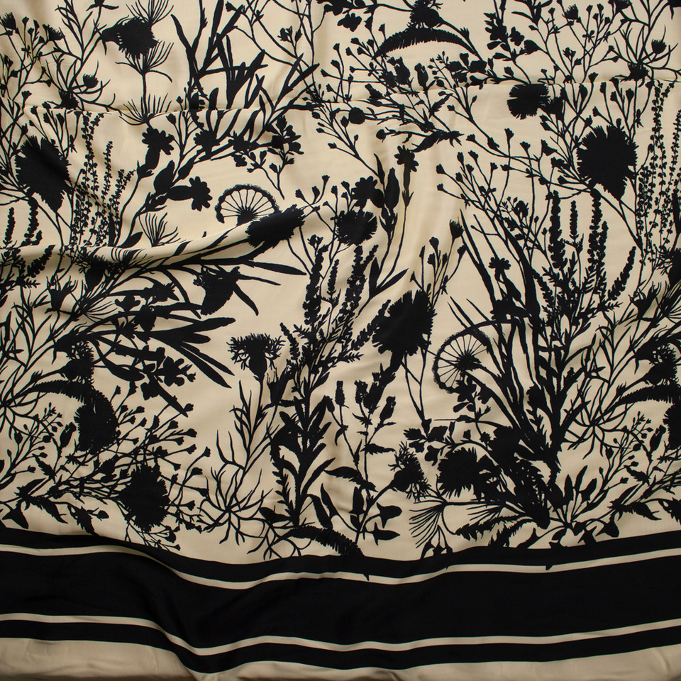 Cali Fabrics Vibrant Boho Medallions on Black Rayon Challis Rayon ...