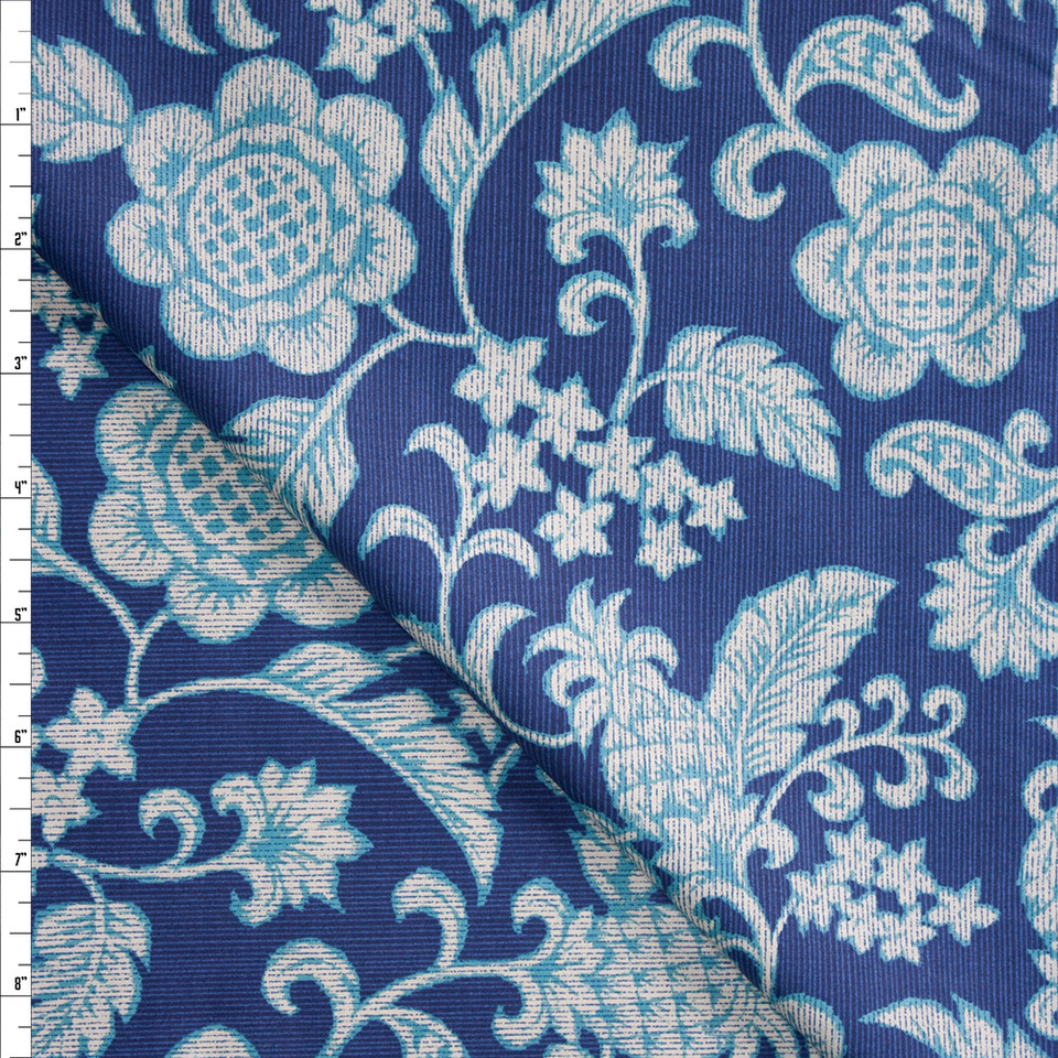 Cali Fabrics Deep Blue Grid Tiles Designer Cotton Shirting from ‘Tori ...