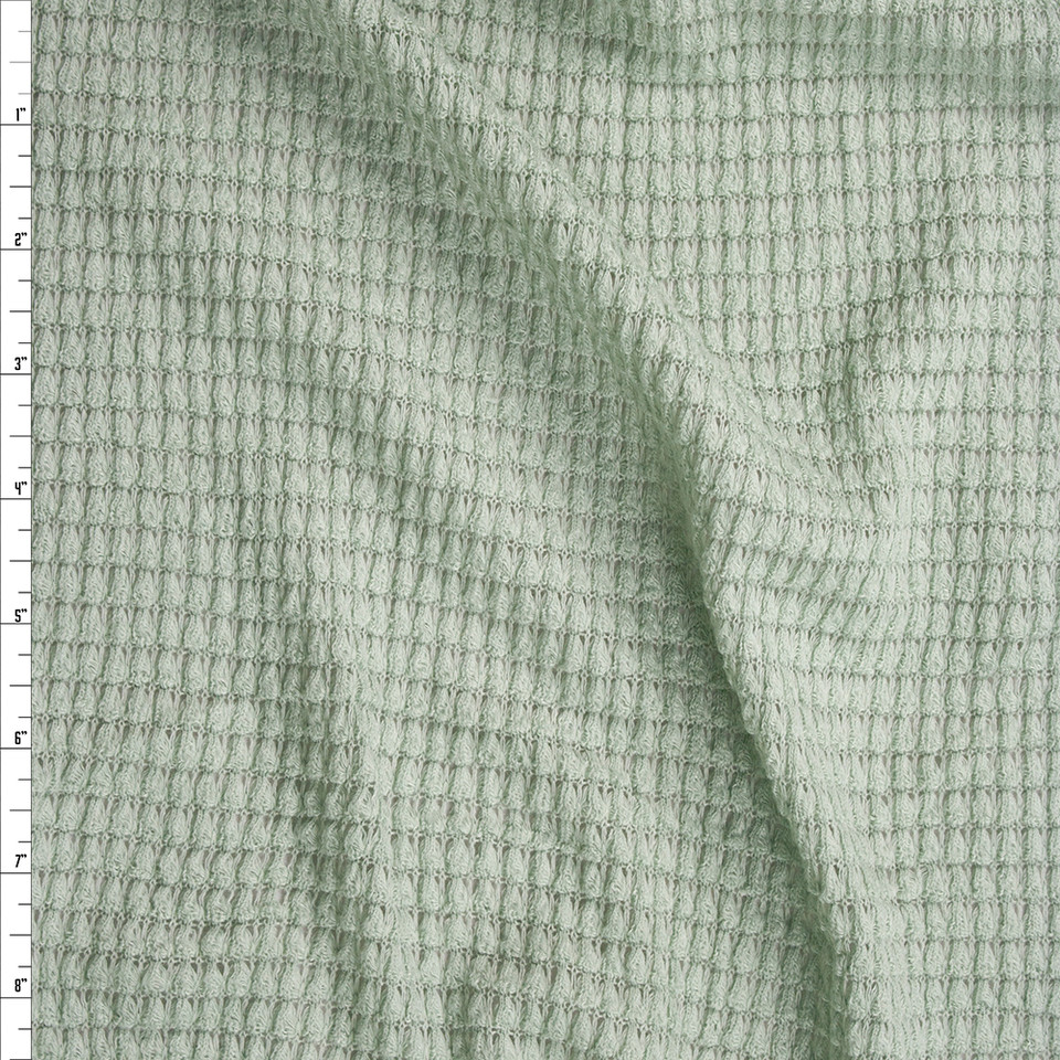 Cali Fabrics Light Rose Chunky Waffle Knit Fabric by the Yard