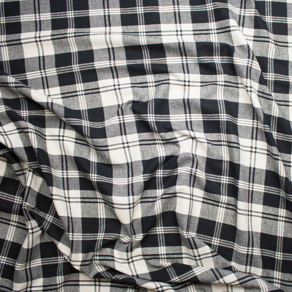 Cali Fabrics | Olive, Green, and White Plaid Flannel