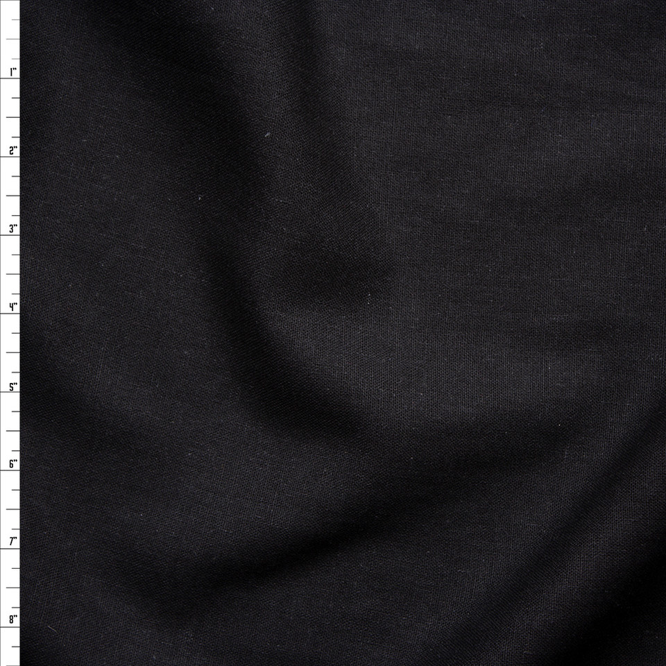 Cali Fabrics Black Rayon/Linen Linen-Look Fabric by the Yard