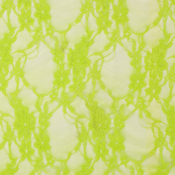 Cali Fabrics | Neon Green Floral Stretch Lace