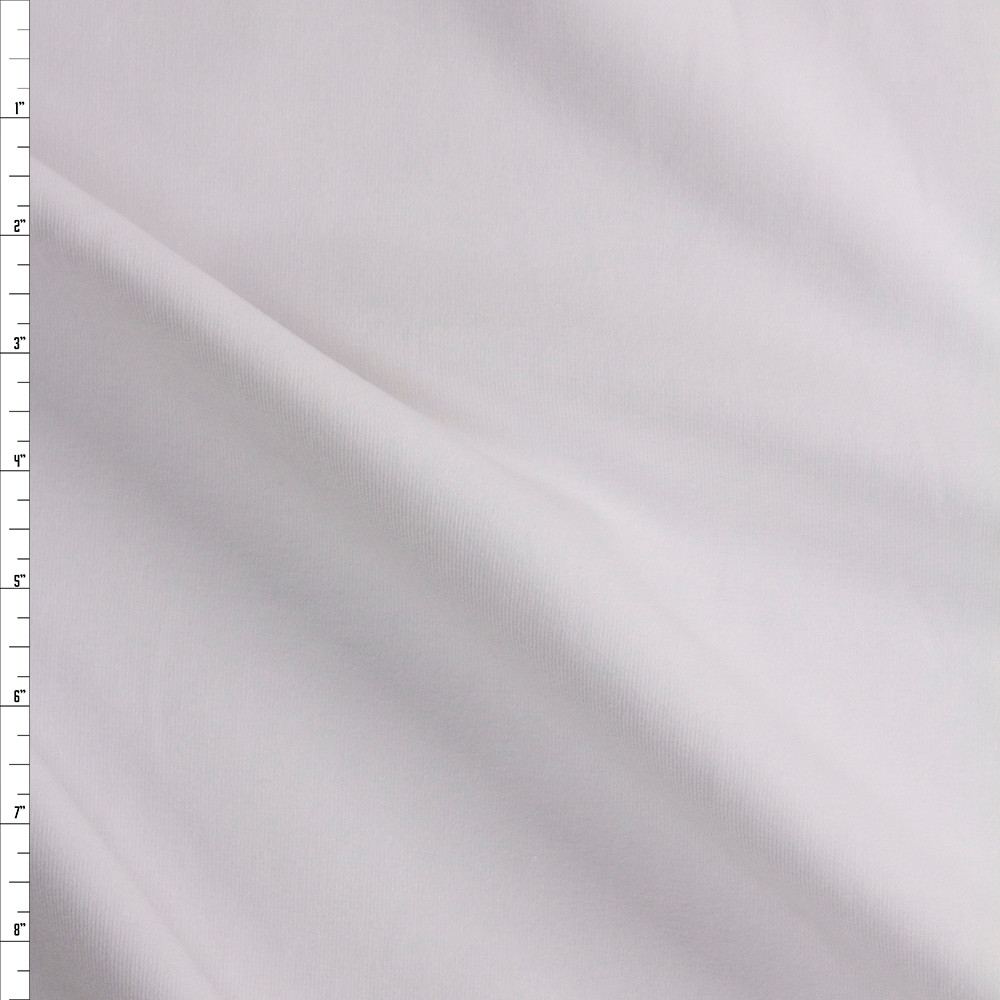 Cali Fabrics White Heavyweight Micro Ribbing Fabric by the Yard