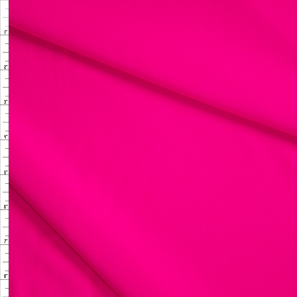 Cali Fabrics Neon Pink Stretch Lightweight Crepe Suiting Fabric by the Yard