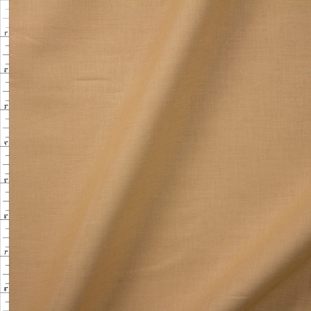 Cali Fabrics Warm Tan Designer Linen Fabric by the Yard