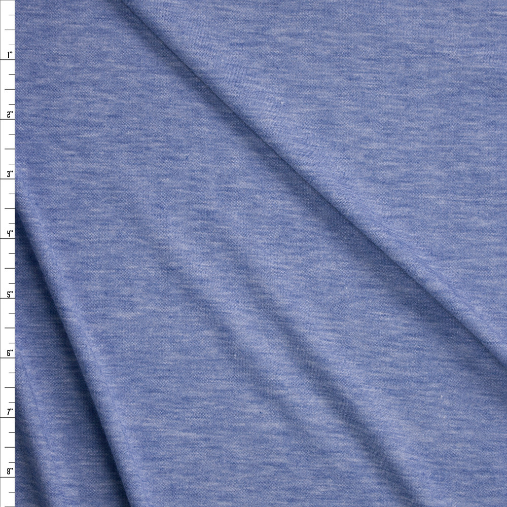 Cali Fabrics Light Blue Heather Light Midweight Jersey Knit Fabric by ...