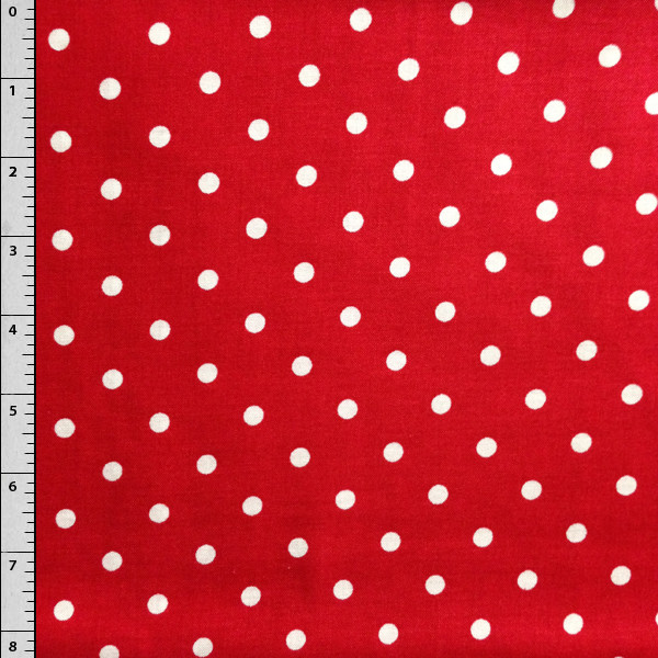 Cali Fabrics | "White/Red Polka Dots" by David Textiles