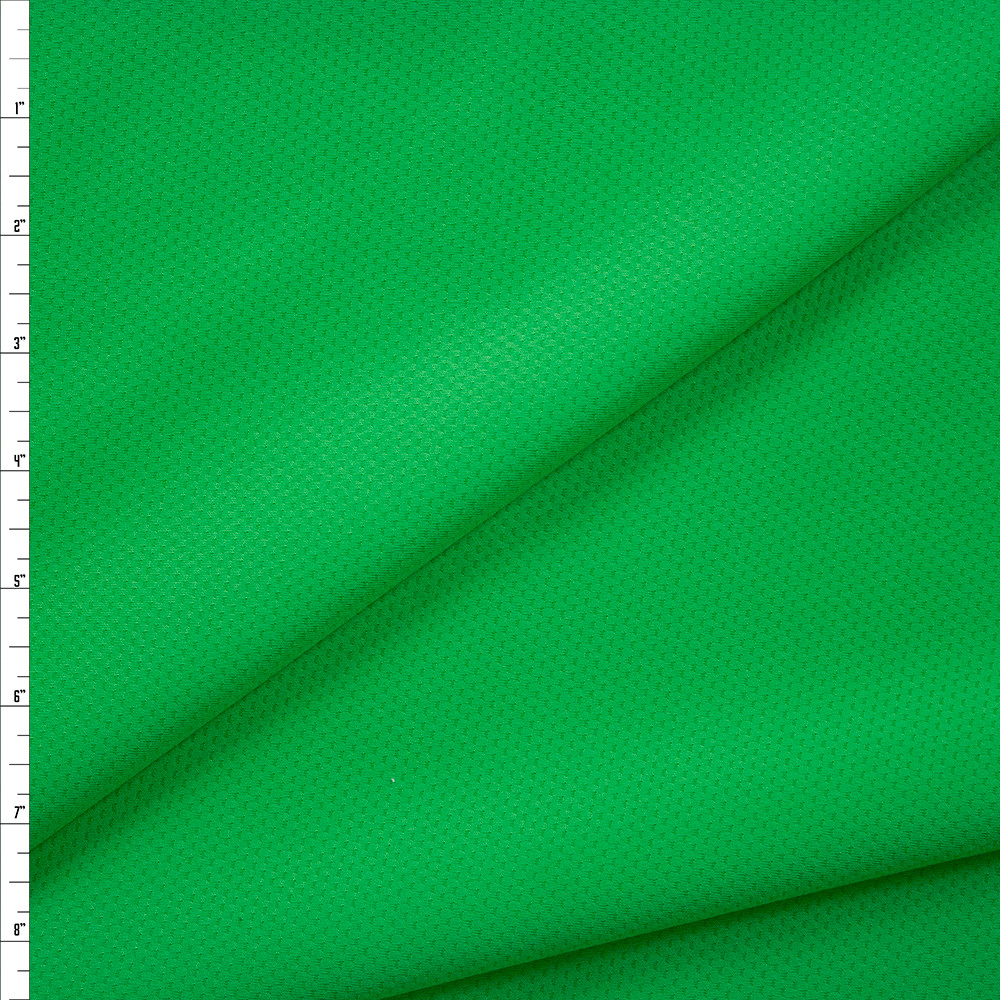 Cali Fabrics Grass Green Moisture Wicking Perforated Stretch Double ...
