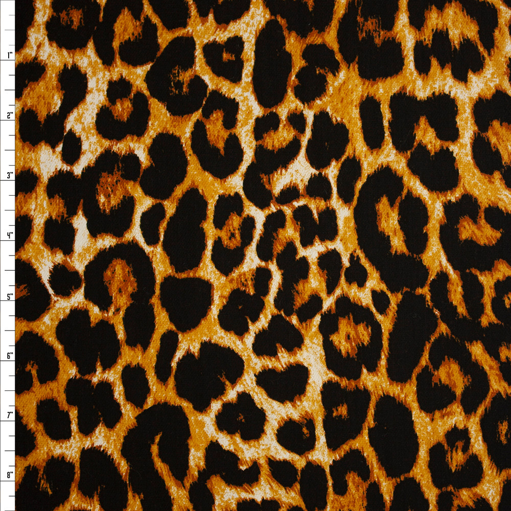 Cali Fabrics Leopard Print Heavyweight Stretch Twill Fabric by the Yard