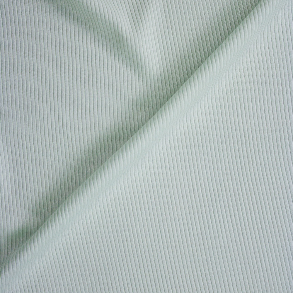 Cali Fabrics Pale Mint Lightweight Modal Rib Knit Fabric by the Yard