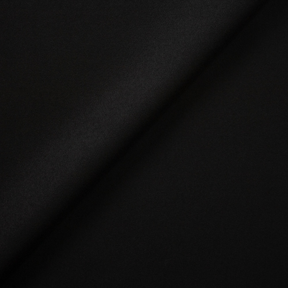 Cali Fabrics Black Soft Designer Wool Blend Melton Fabric by the Yard