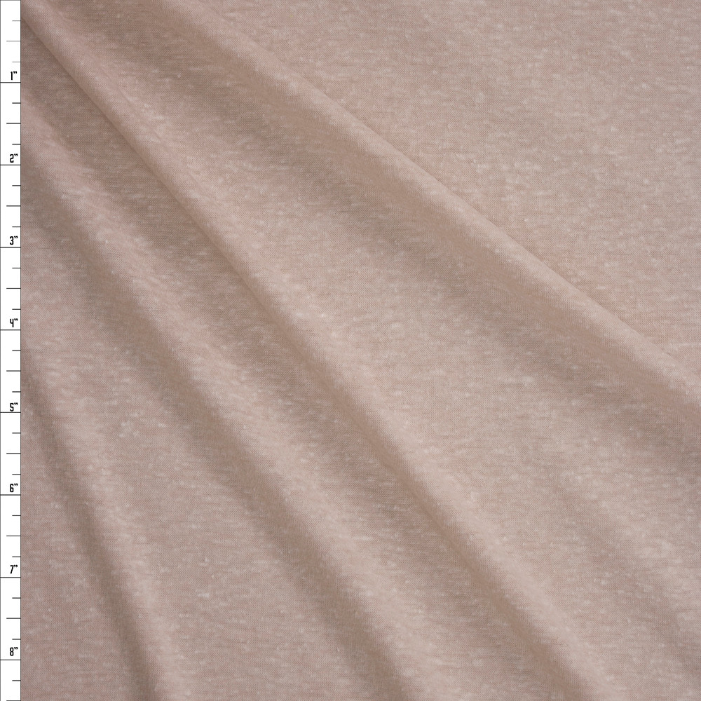 Cali Fabrics Oatmeal Lightweight Designer Slubby Knit Fabric by the Yard