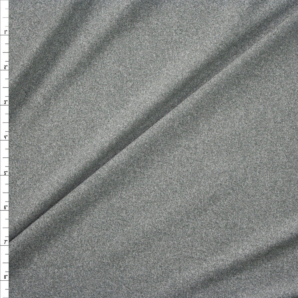 Cali Fabrics Medium Grey Heather Stretch Double Brushed Poly/Spandex ...