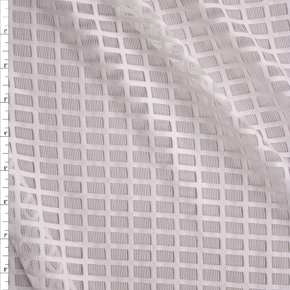 Cali Fabrics Ivory Designer Rectangle Lace Fabric by the Yard