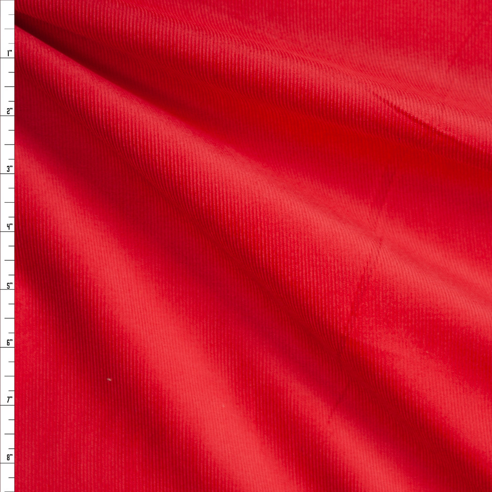 Cali Fabrics Bright Red Midweight Designer Corduroy #24543 Fabric by ...