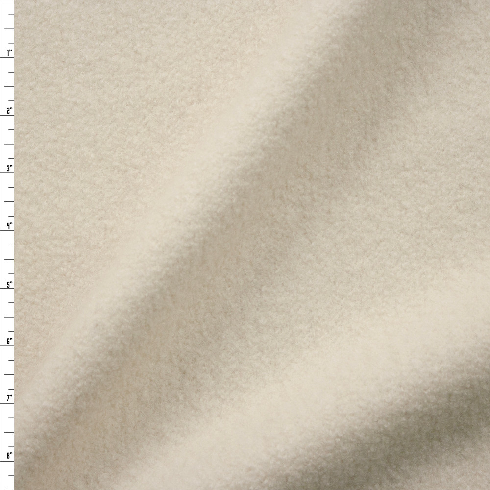 Cali Fabrics Ivory Mercury Designer Boiled Wool Fabric by the Yard