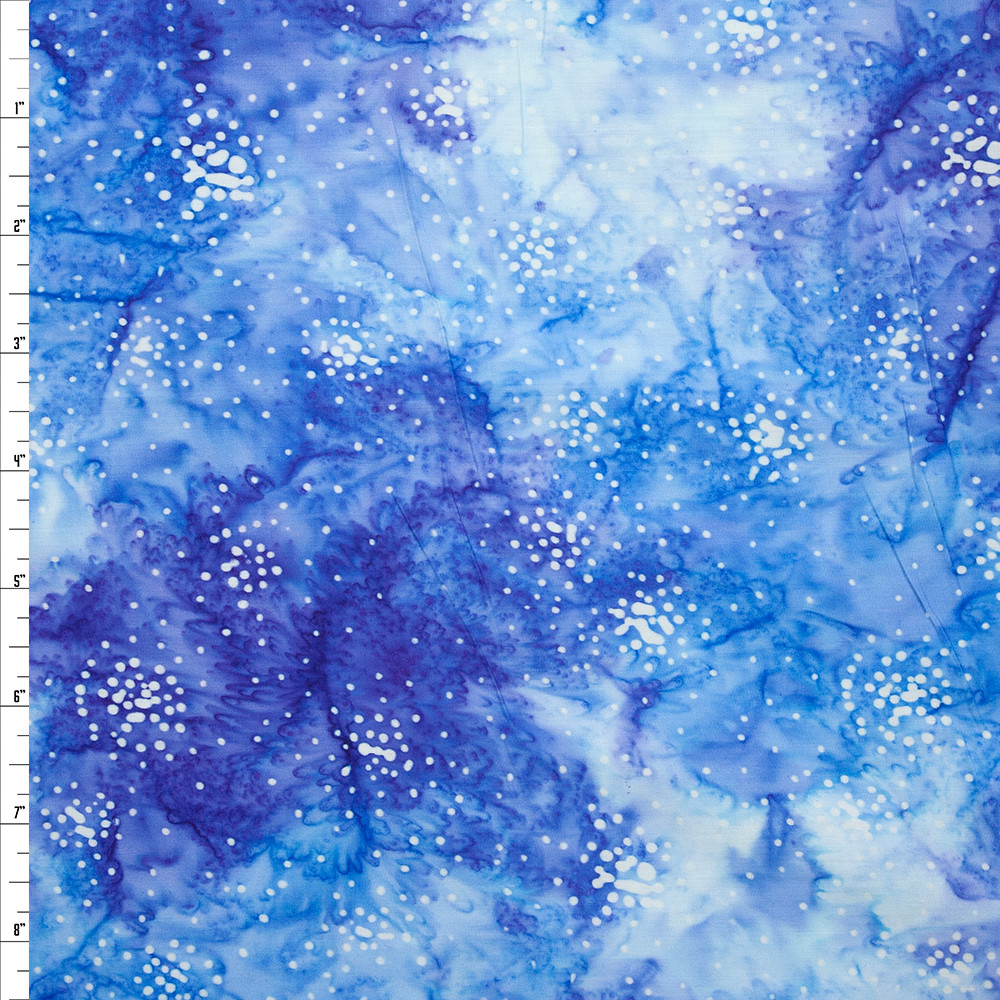 Cali Fabrics White Scattered Dots on Blue Authentic Indonesian Batik ...