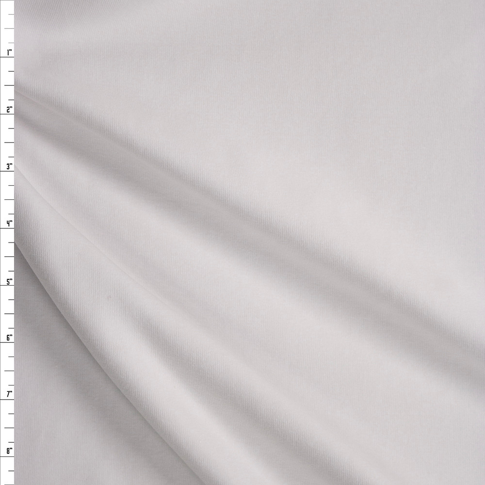 Cali Fabrics White Midweight Ribbing #25798 Fabric by the Yard