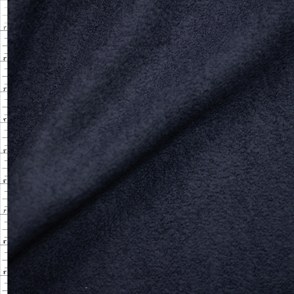 Cali Fabrics Navy Mercury Boiled Wool Fabric by the Yard