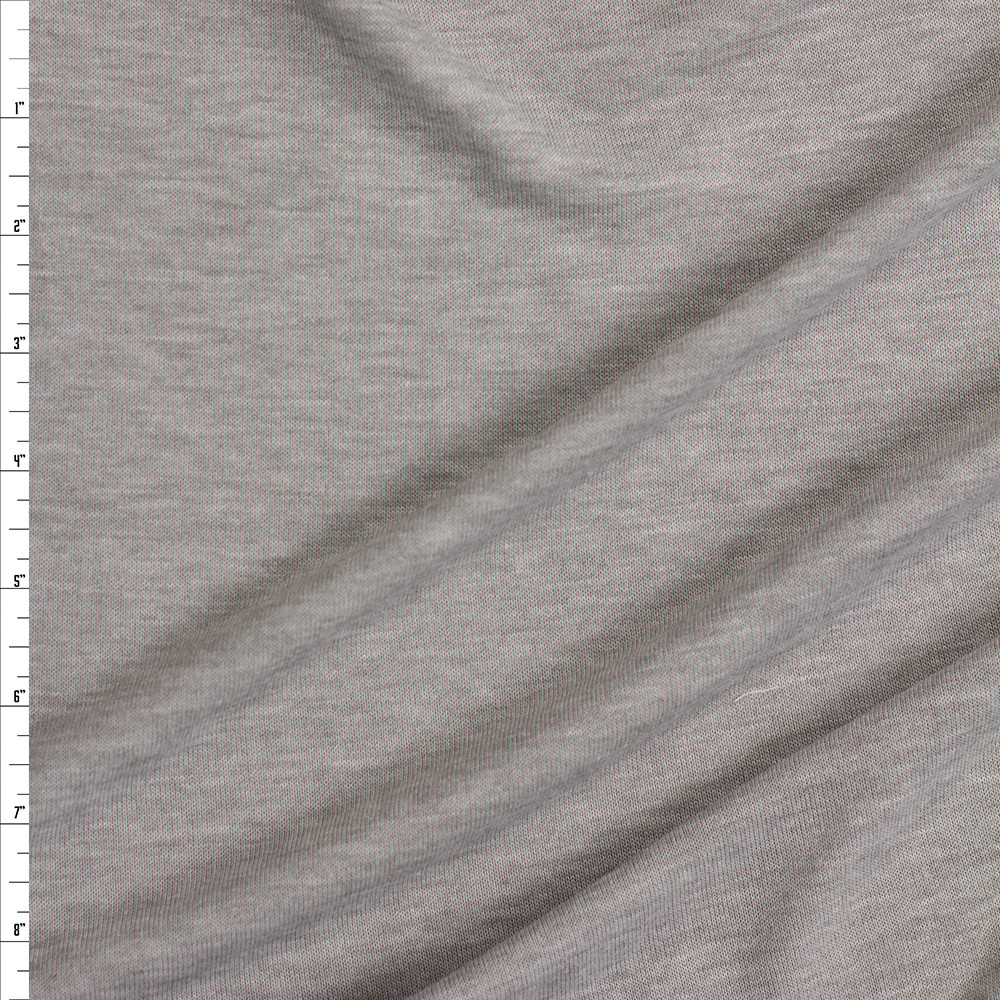 Cali Fabrics Heather Grey Hatchi Sweater Knit Fabric by the Yard