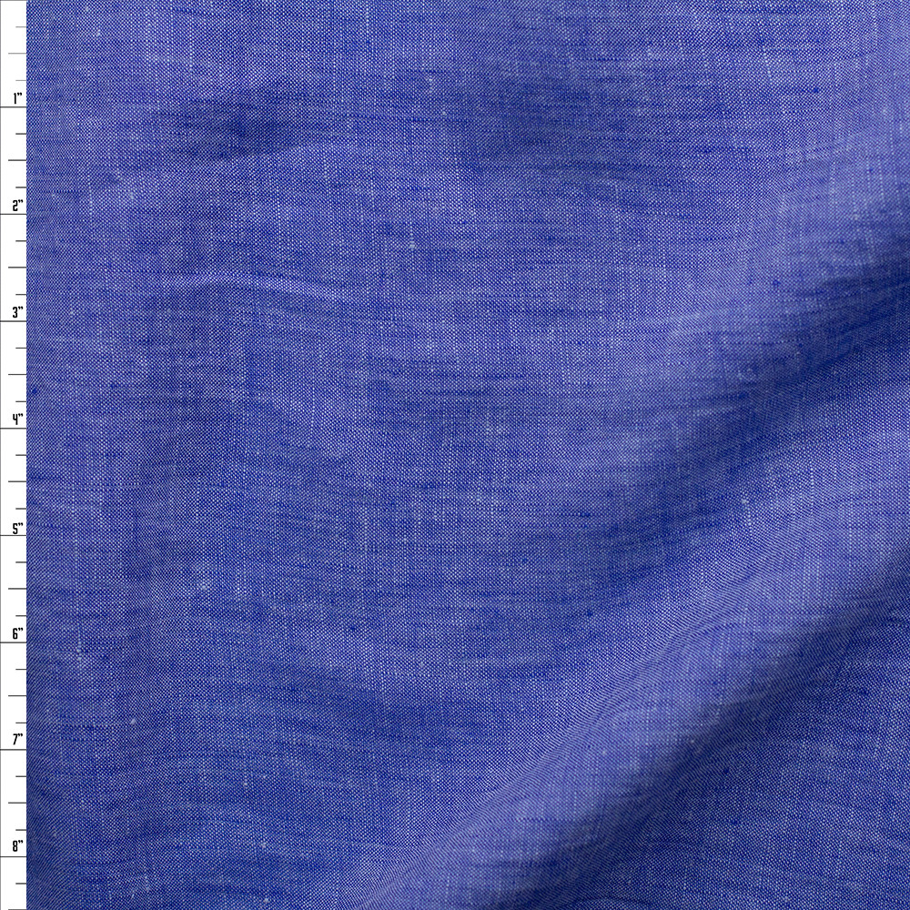 Cali Fabrics Blue Chambray Linen #26331 Fabric by the Yard
