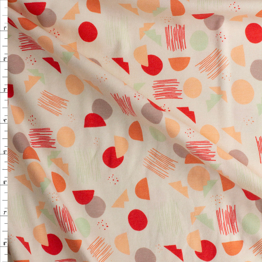 Cali Fabrics Hello Ollie Village Tundra Sprout Cotton/Spandex Knit by ...