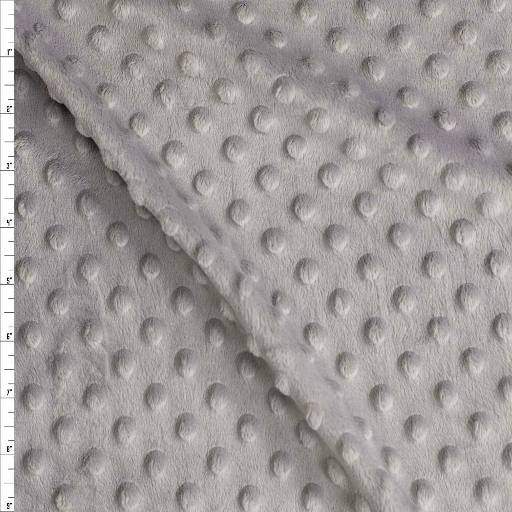 Cali Fabrics Silver Grey Minky Dot Cuddle Fabric #26548 Fabric by the Yard