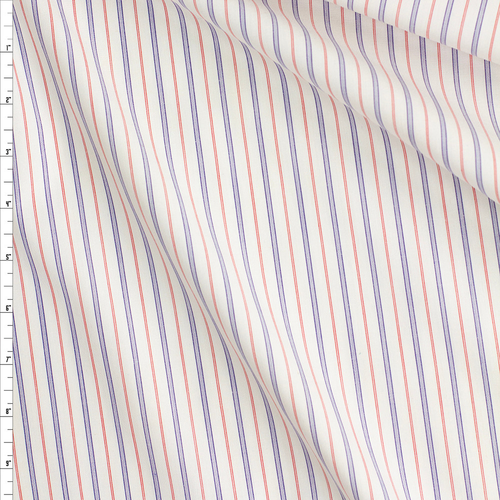 Cali Fabrics Vertical Stripe Fine Cotton Shirting #26638 Fabric by the Yard