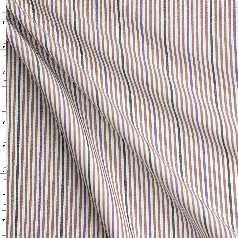 Cali Fabrics Vertical Stripe Fine Cotton Shirting #26643 Fabric by the Yard