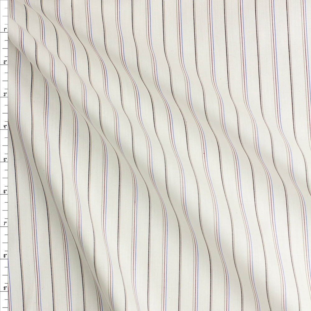 Cali Fabrics Vertical Stripe Fine Cotton Shirting #26649 Fabric by the Yard
