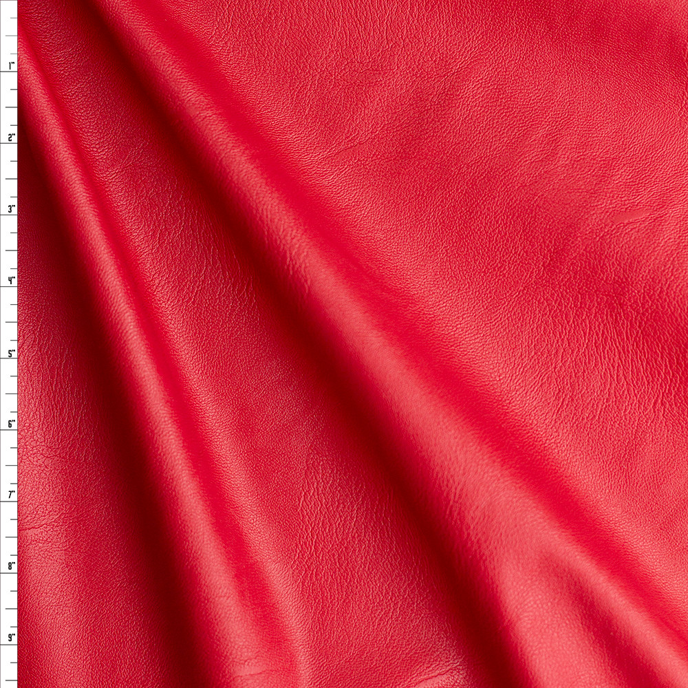 Cali Fabrics Red Designer Vegan Leather Fabric by the Yard