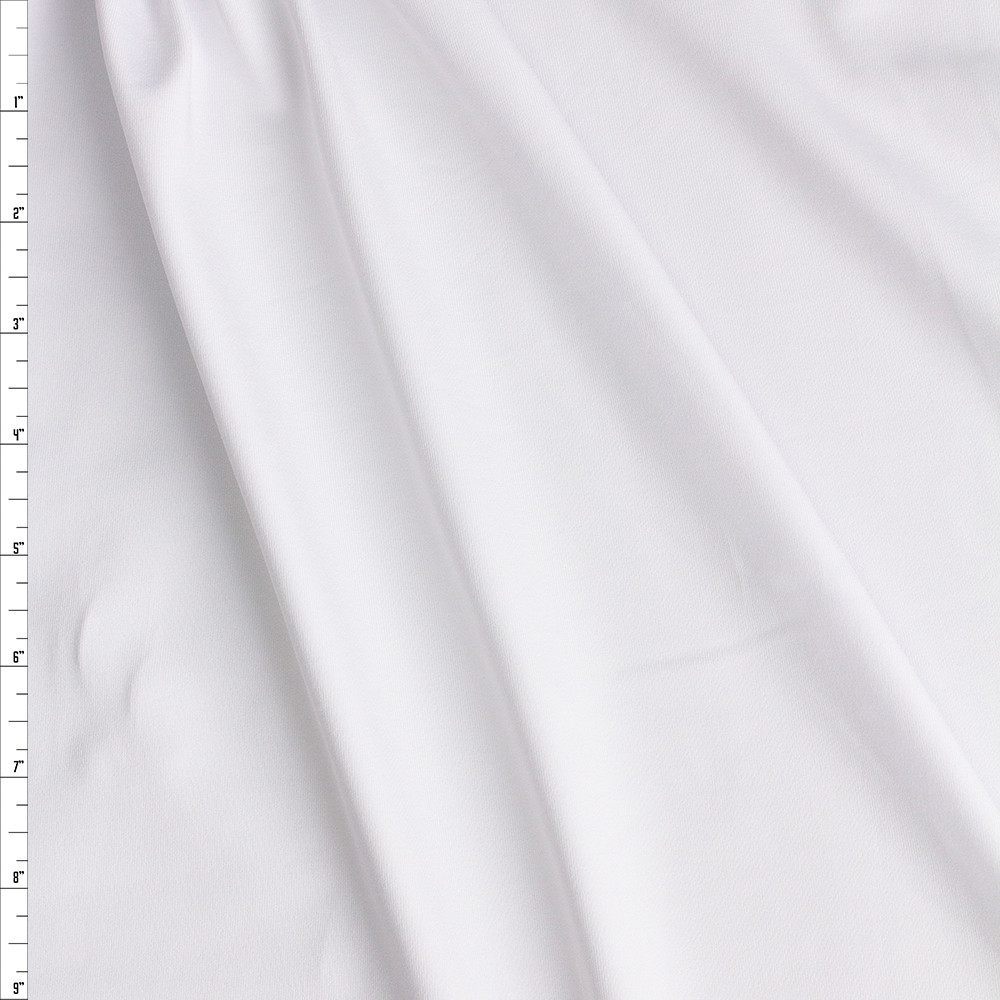 Cali Fabrics White Single Brushed Athletic Knit #26774 Fabric by the Yard