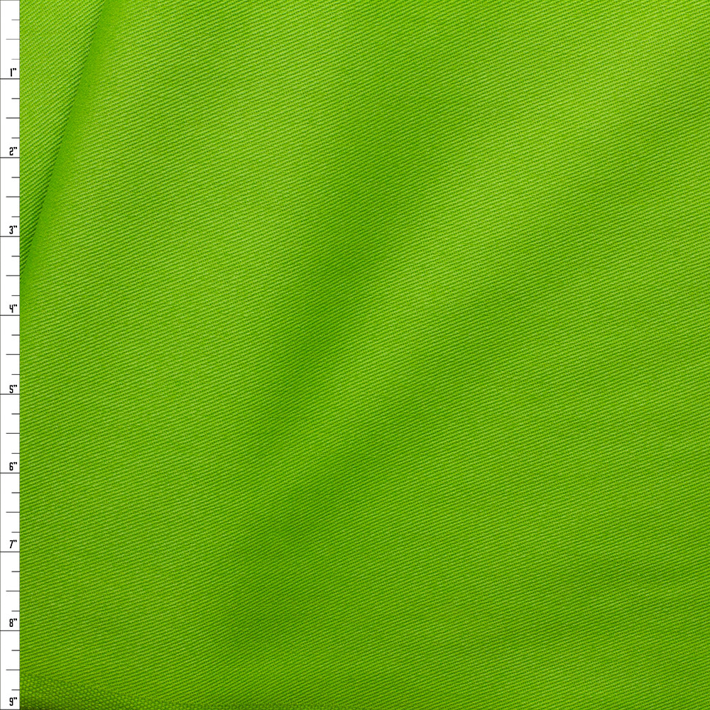 Cali Fabrics Lime Green 10 oz. Cotton Bull Denim Fabric by the Yard
