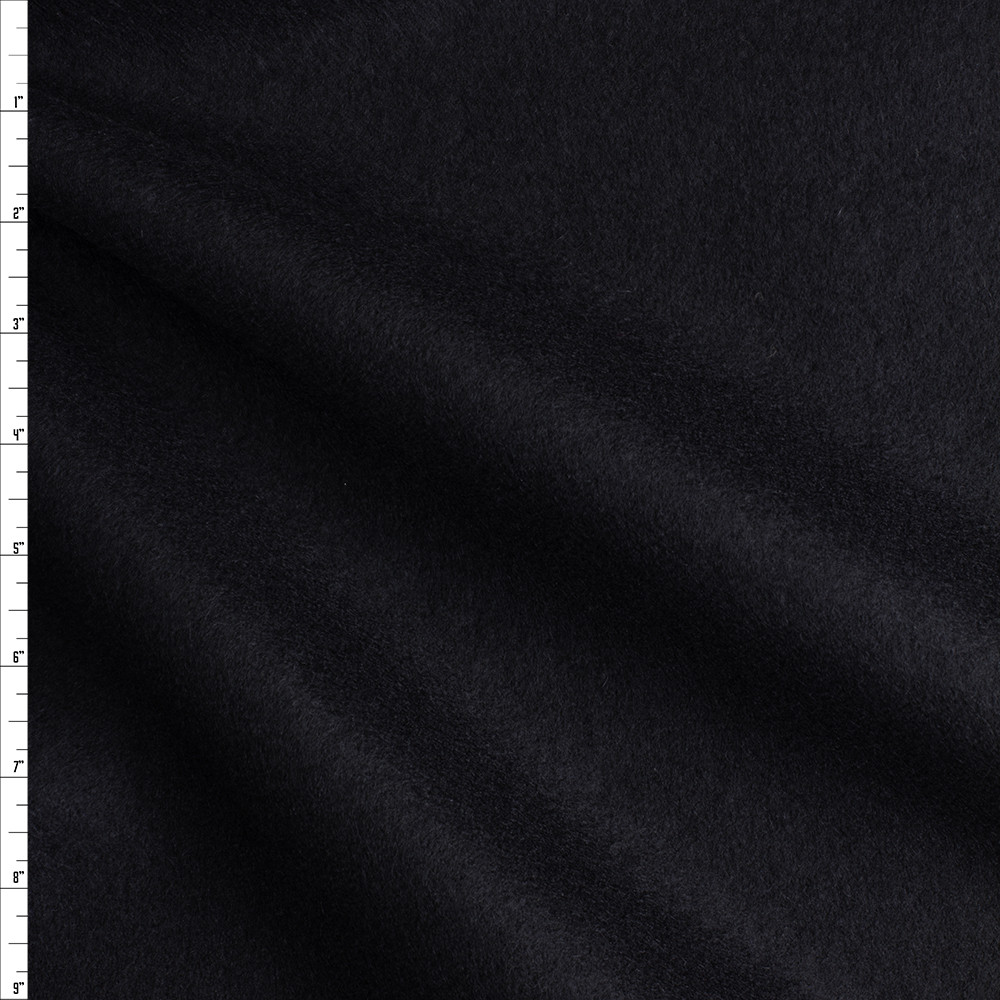 Cali Fabrics Black Double Weave Wool Fabric by the Yard