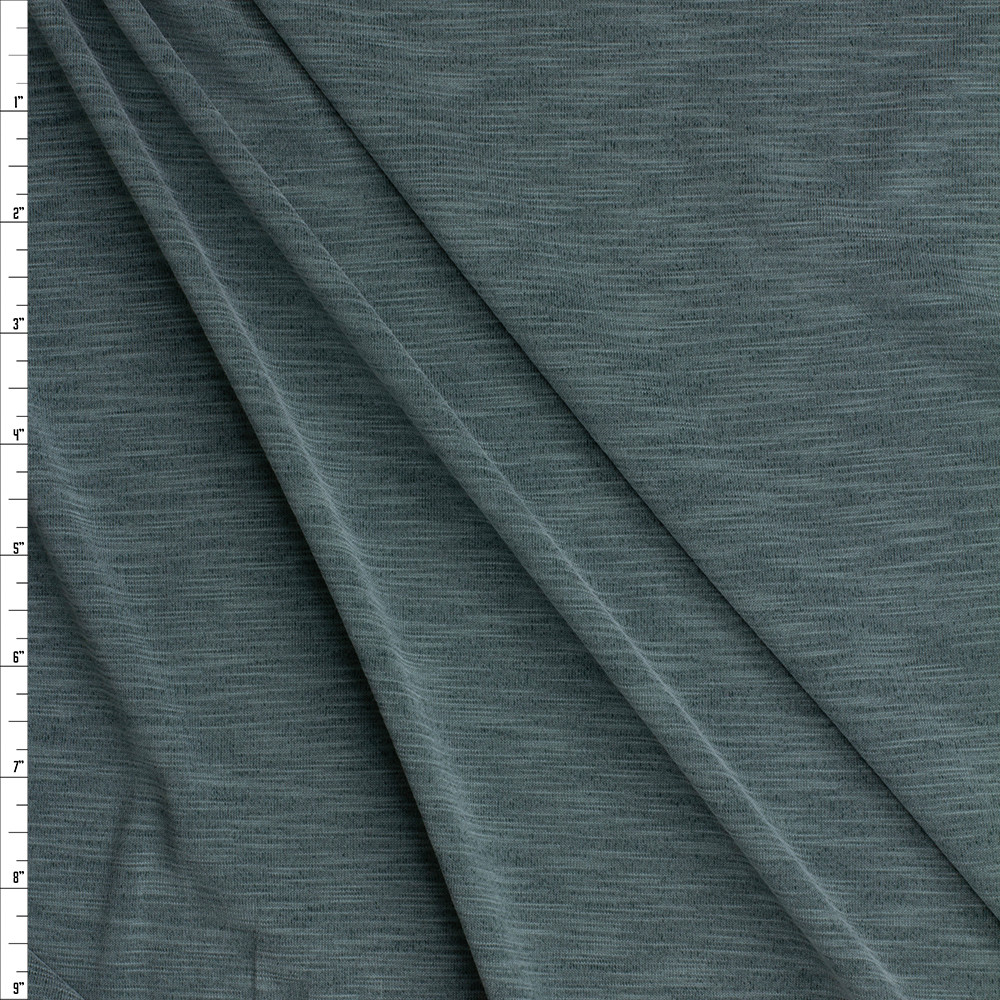Cali Fabrics Forest Green Sand Washed Slubbed Poly/Modal Knit Fabric by ...