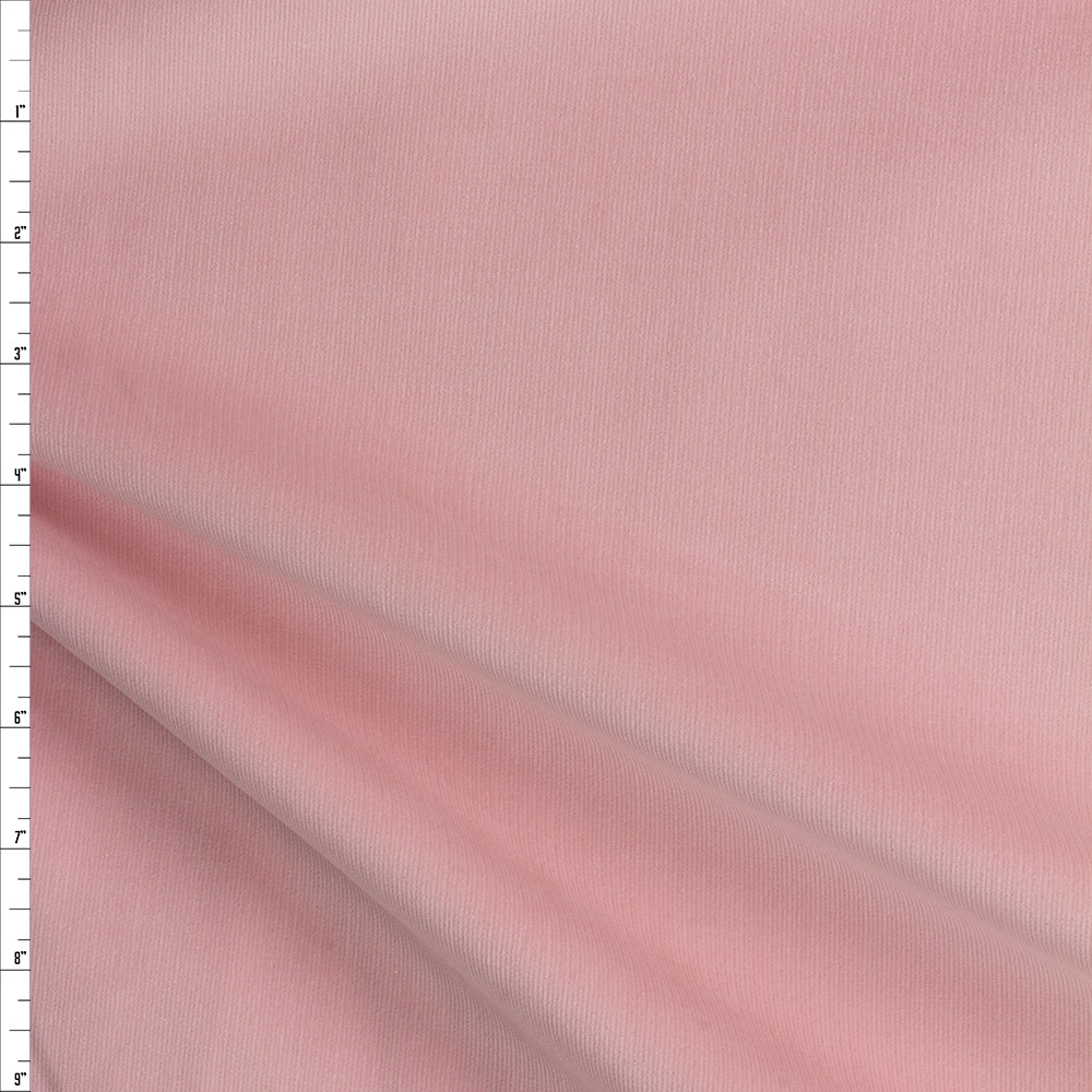 Cali Fabrics Blush Pink Baby Wale Stretch Corduroy Fabric by the Yard