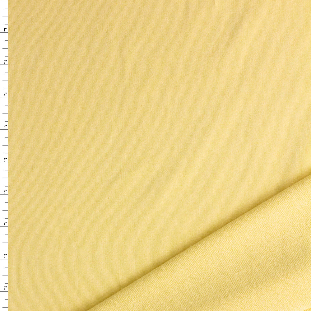 Cali Fabrics Butter Yellow French Terry #27213 Fabric by the Yard