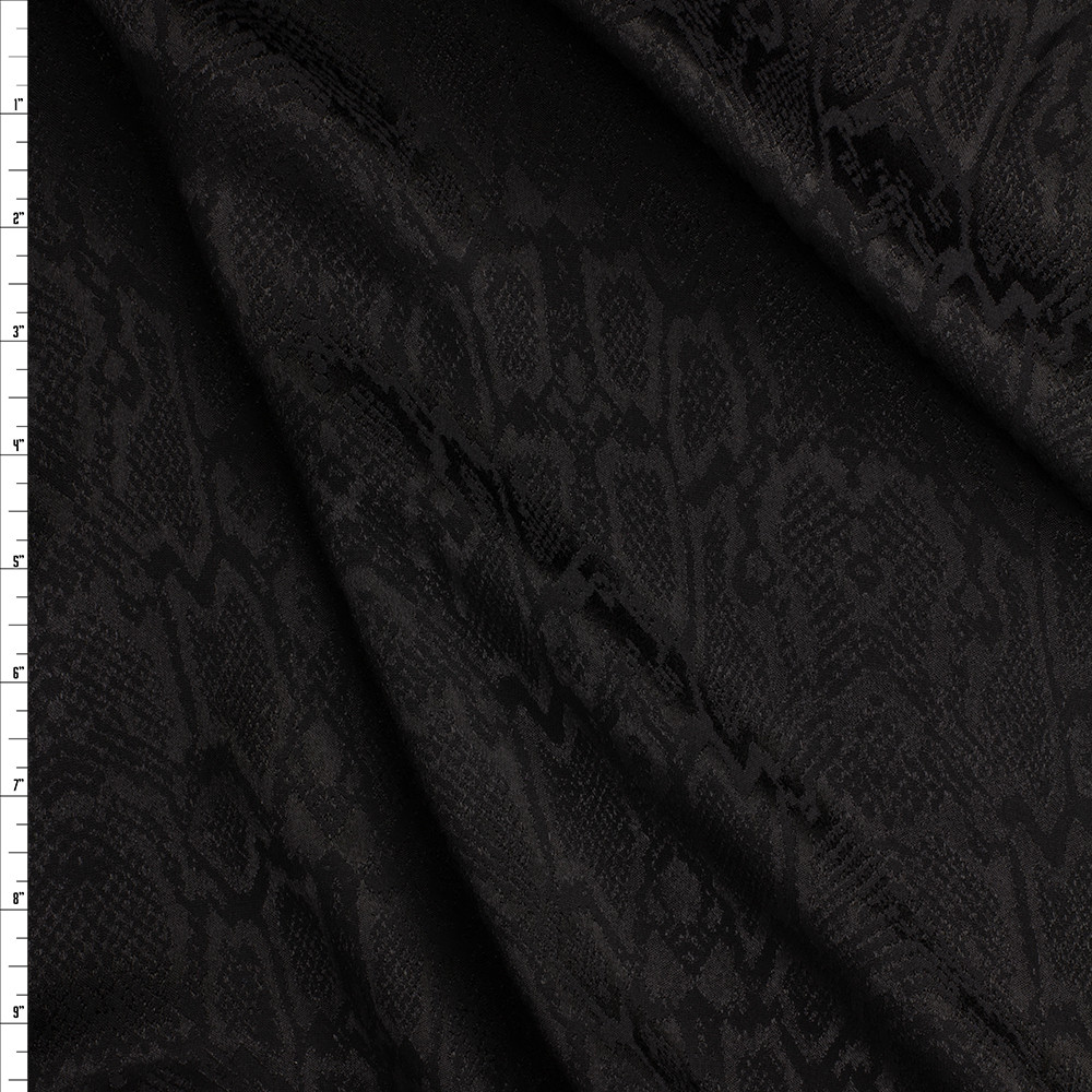 Cali Fabrics Black Rayon Jaquard Fabric by the Yard