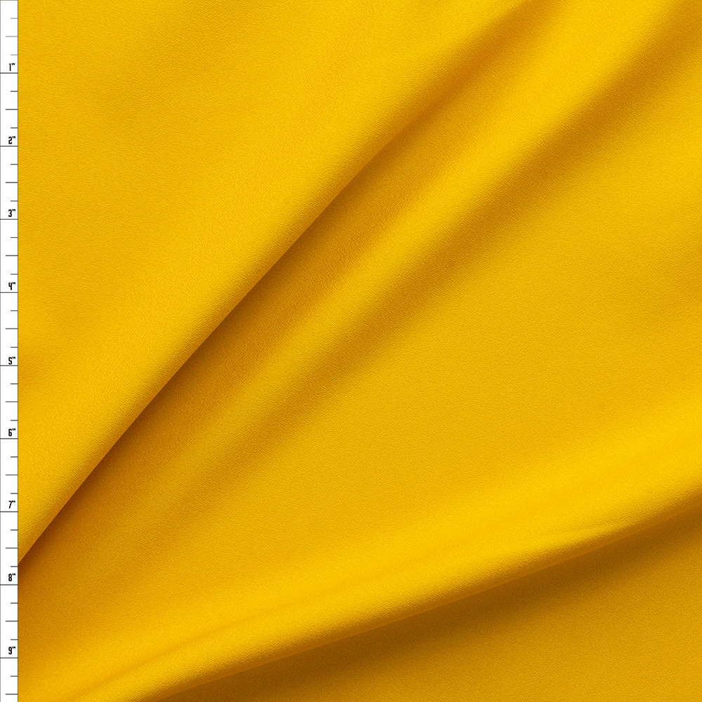 Cali Fabrics Yellow 60” Wonder Crepe Fabric by the Yard
