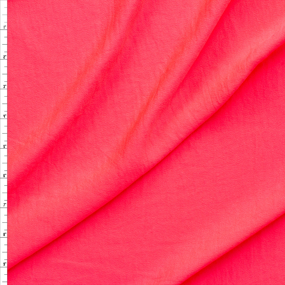 Cali Fabrics Neon Pink Stretch Crepe Fabric by the Yard