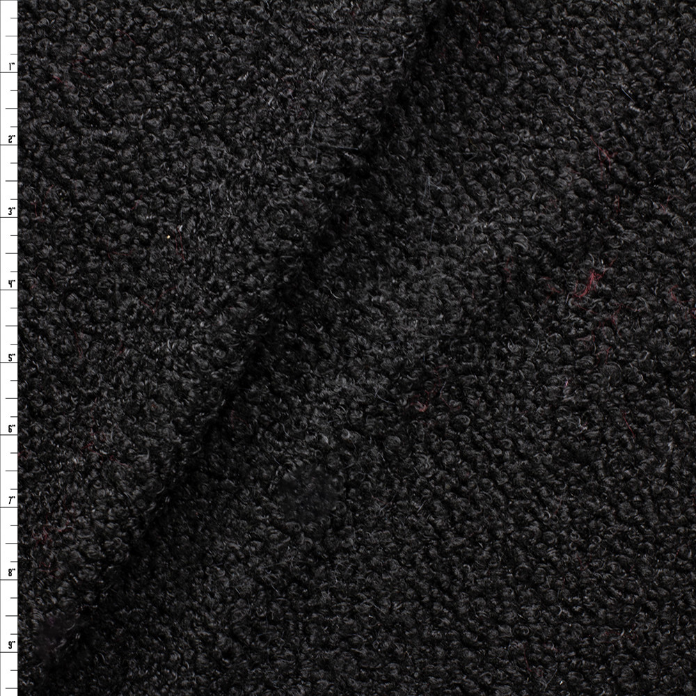 Cali Fabrics Black Poodle Cuddle Fur Fabric by the Yard